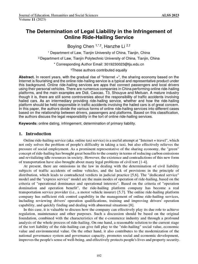 The Determination of Legal Liability in The Infrin | PDF | Legal ...