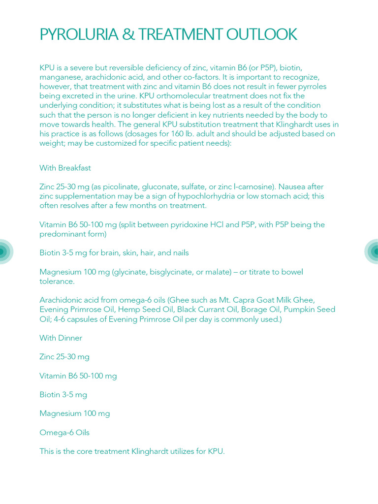 Pyroluria and Treatment | PDF | Dose (Biochemistry) | Chemistry