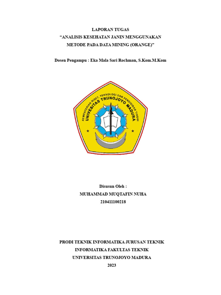 Analisis Kesehatan Janin Menggunakan Metode Pada Data Mining (Orange) | PDF