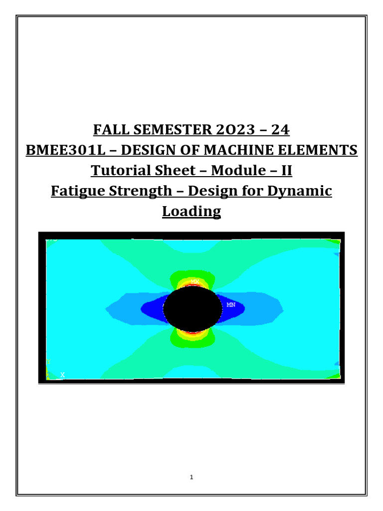 Tutorial Sheet MODULE II Finite and Infinite Life Design | PDF ...