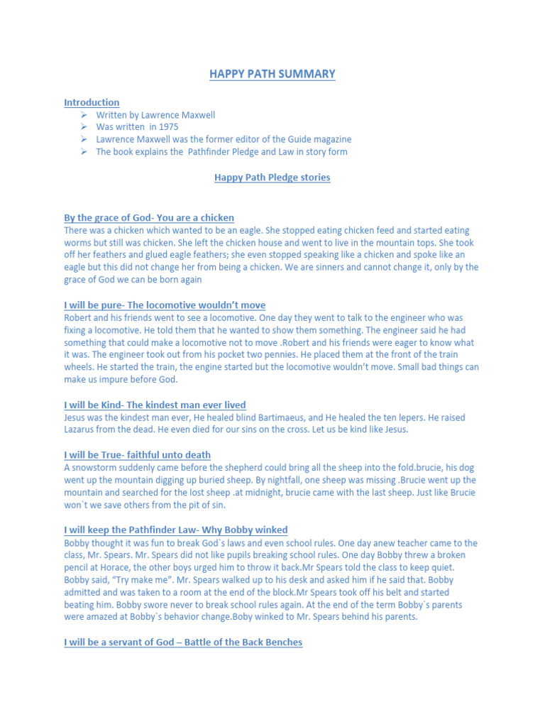 Happy Path Summary | PDF | Satan | Jesus