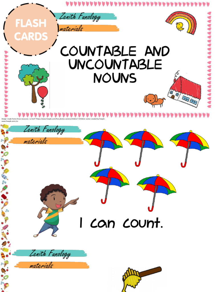 Countable vs Uncountable Nouns Flashcards | PDF