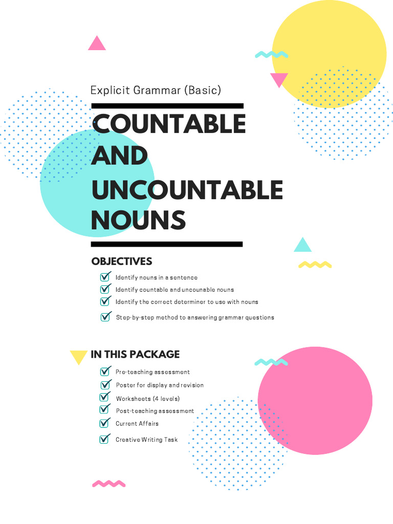 Countable AND Uncountable Nouns: Explicit Grammar (Basic) | PDF | Noun ...