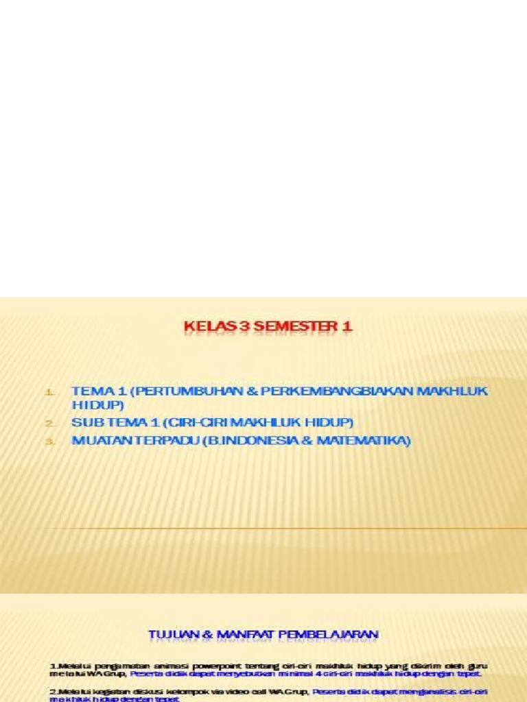 Tema 1 Kelas 3 | PDF