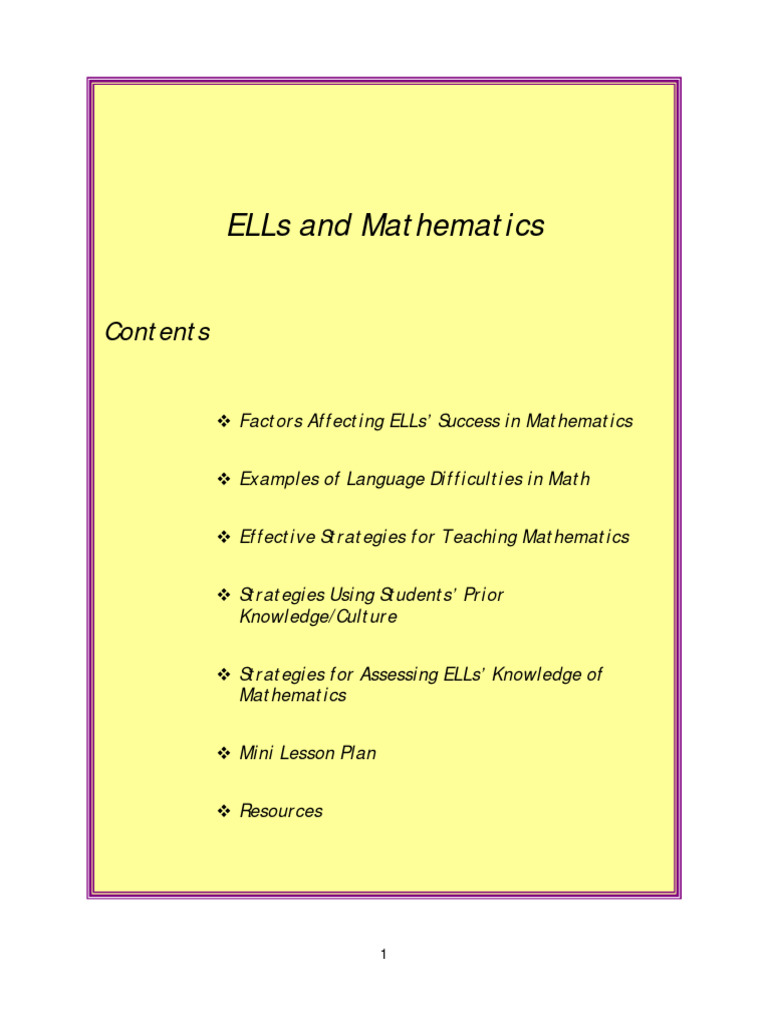 Math Module For Ells | PDF | Mathematics | Algebra