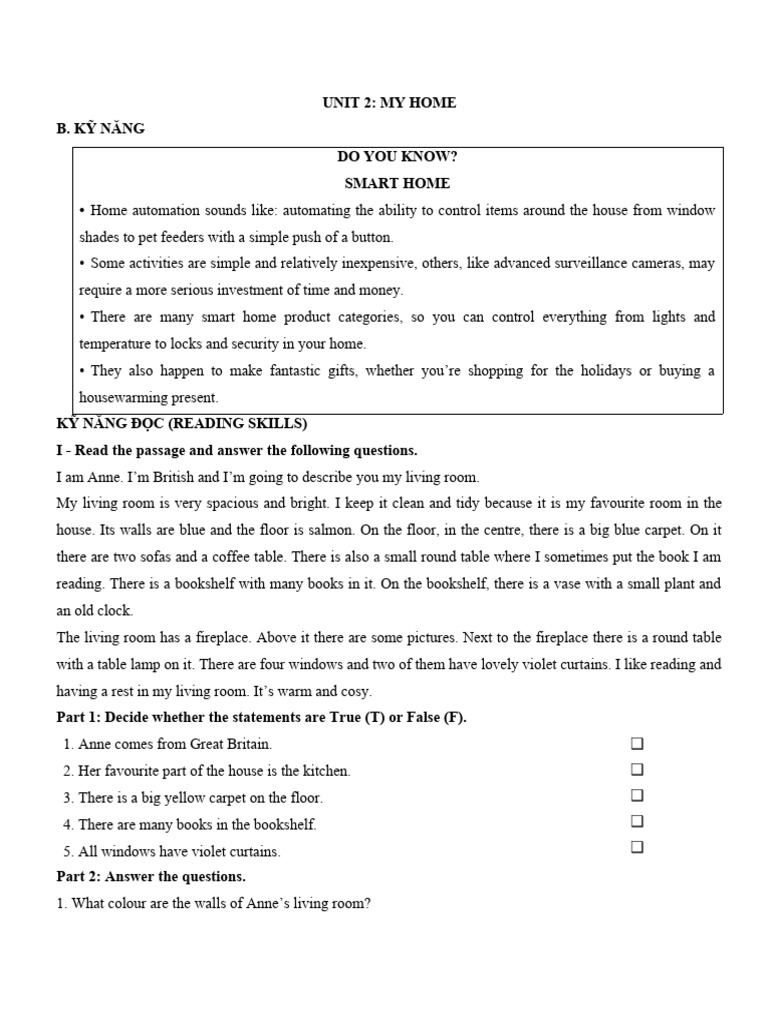UNIT 2- SKills | Download Free PDF | Room | Linguistics