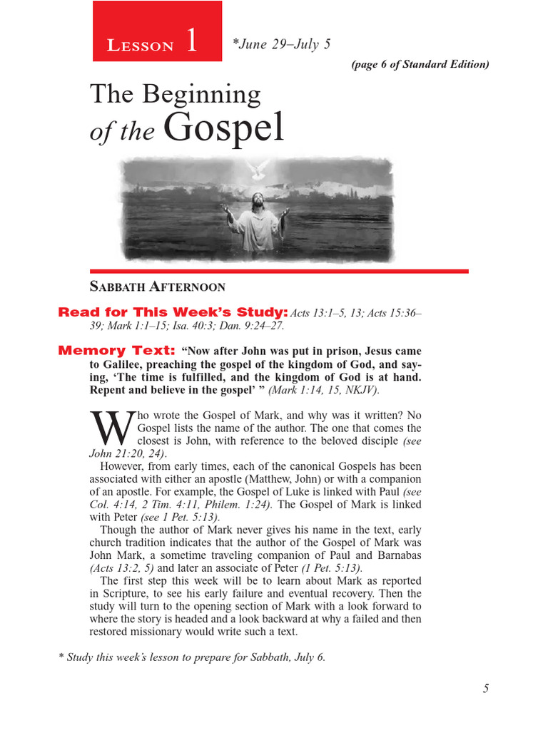 Etq324 01 | PDF | Gospel Of Mark | Jesus
