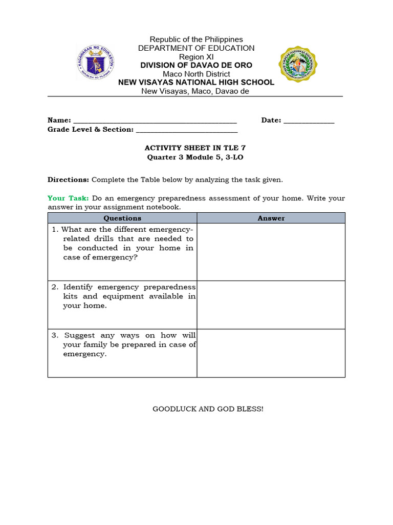 Activity Sheet in TLE 7 Q-3, M-5, 3-LO | PDF | Career & Growth
