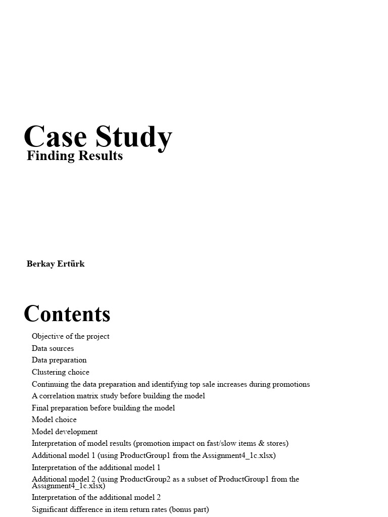 Case Study: Finding Results | PDF | Regression Analysis | Cluster Analysis