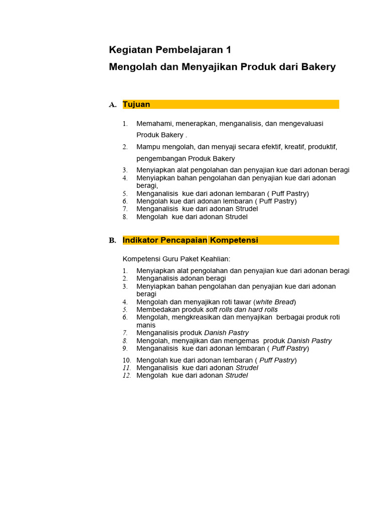 Modul Pastry Dan Bakery | PDF