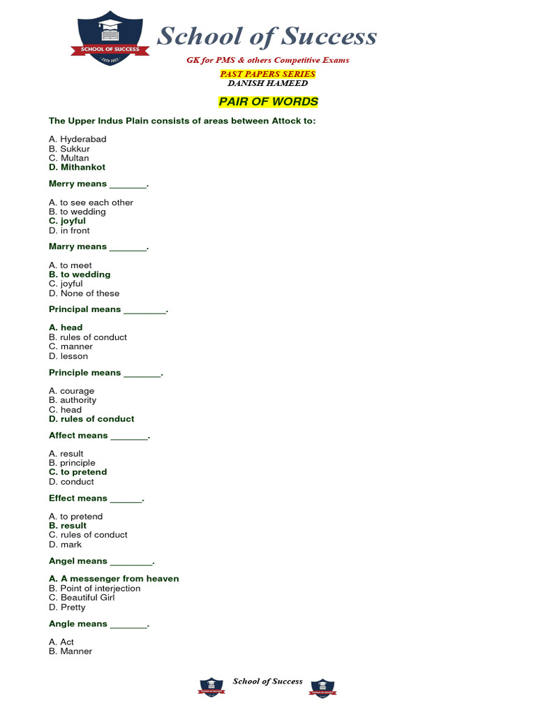 Pair of Words | PDF