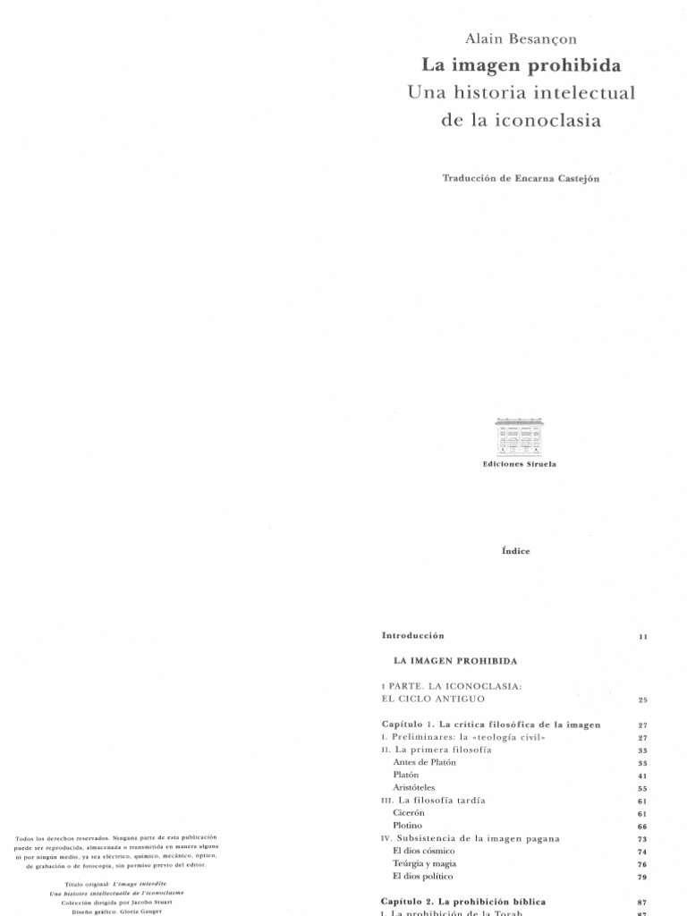 Besancon, A. La Imagen Prohibida - C3 'La Querella de Las Imágenes', C5 ...