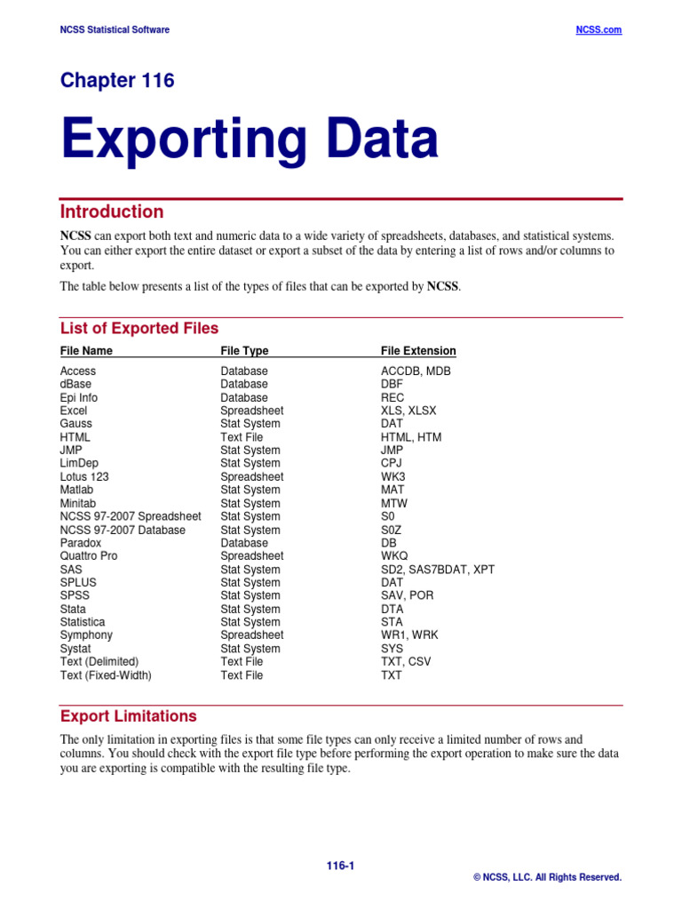 Exporting Data | PDF | Comma Separated Values | Microsoft Access Exporting Data | PDF | Comma Separated Values | Microsoft Access