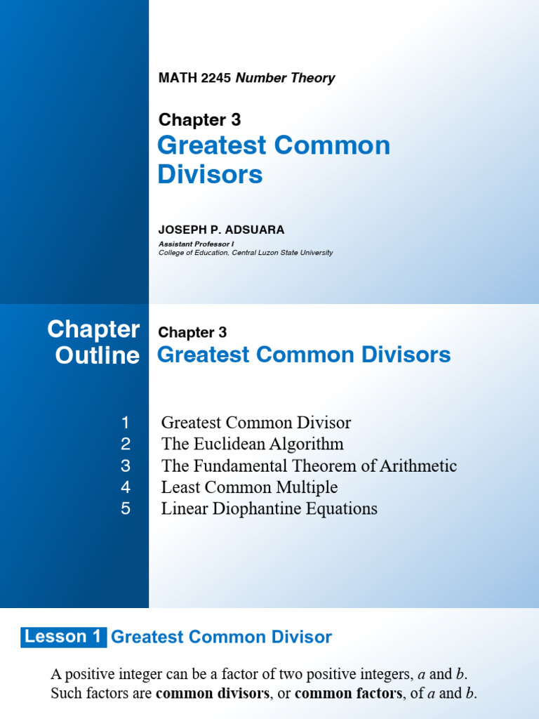 Number Theory for Math Students | PDF | Factorization | Arithmetic