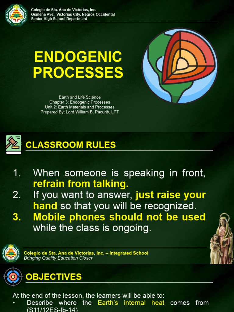 Endogenic Processes | PDF | Rock (Geology) | Volcanism