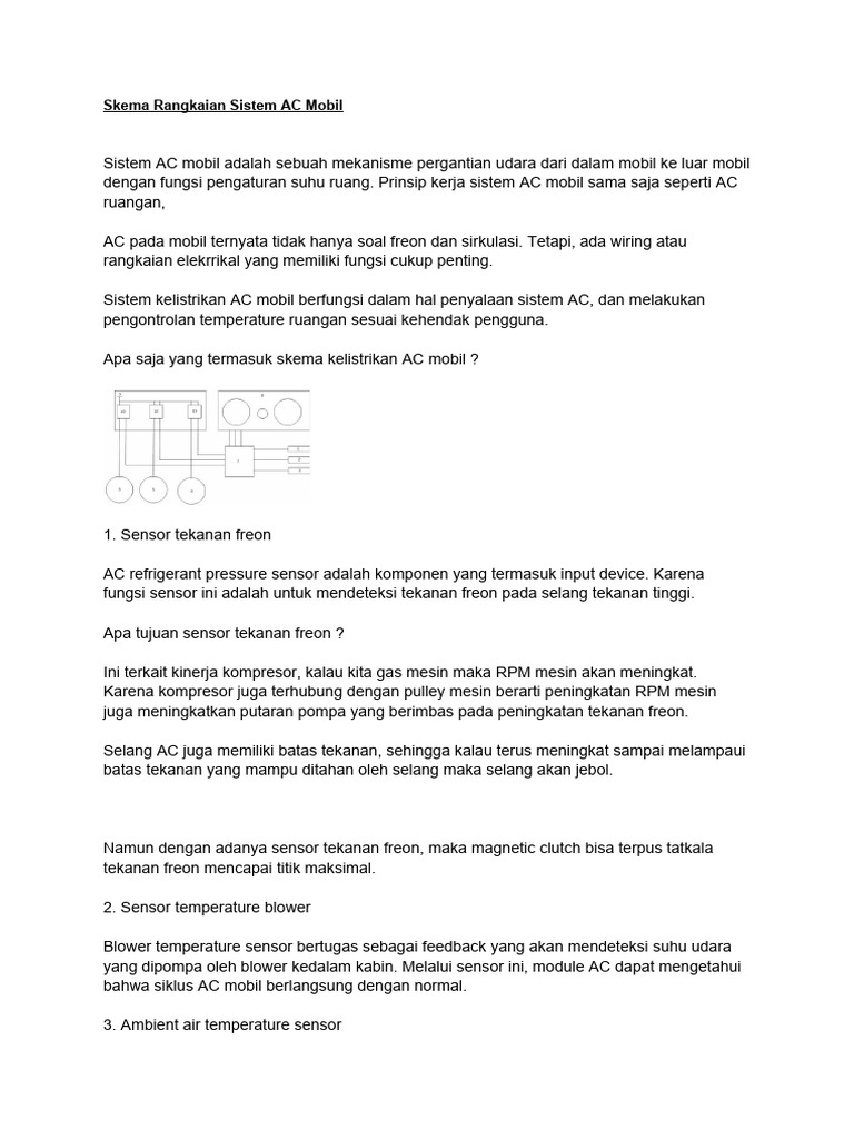 Skema Rangkaian Sistem AC Mobil | PDF