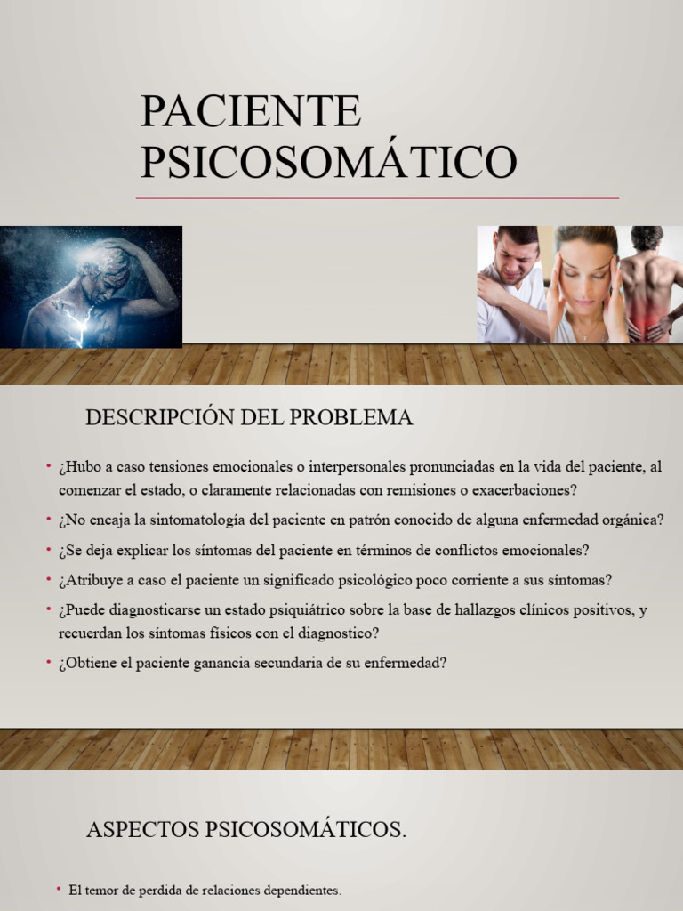 Paciente Psicosomático | PDF | Diagnostico medico | Psiquiatría