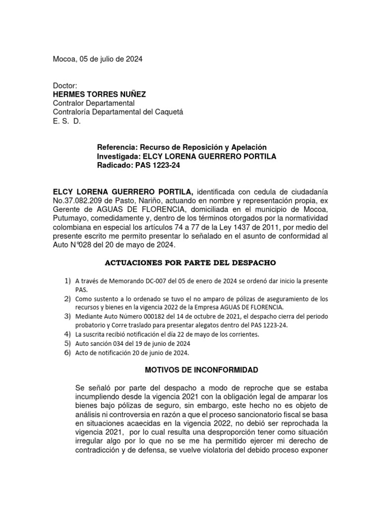 Recurso de Reposcion Pas 1223-24 | PDF | Debido al proceso | Ley común