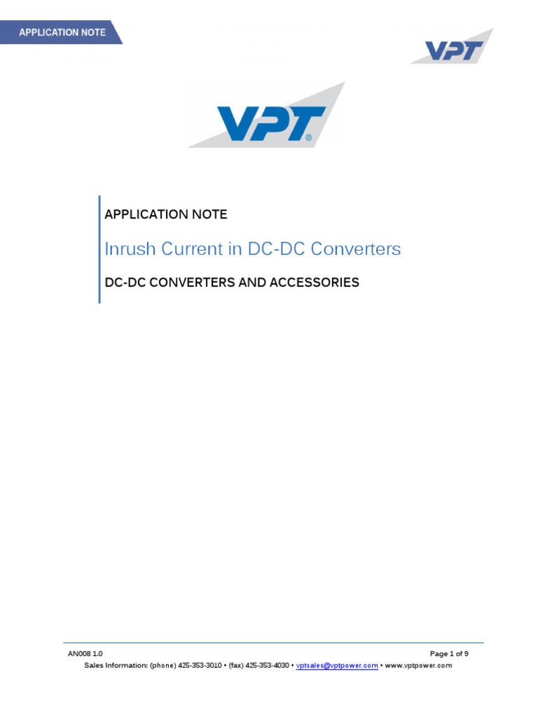 Inrush Current DC DC Converters AN008 1 | PDF | Capacitor | Mosfet