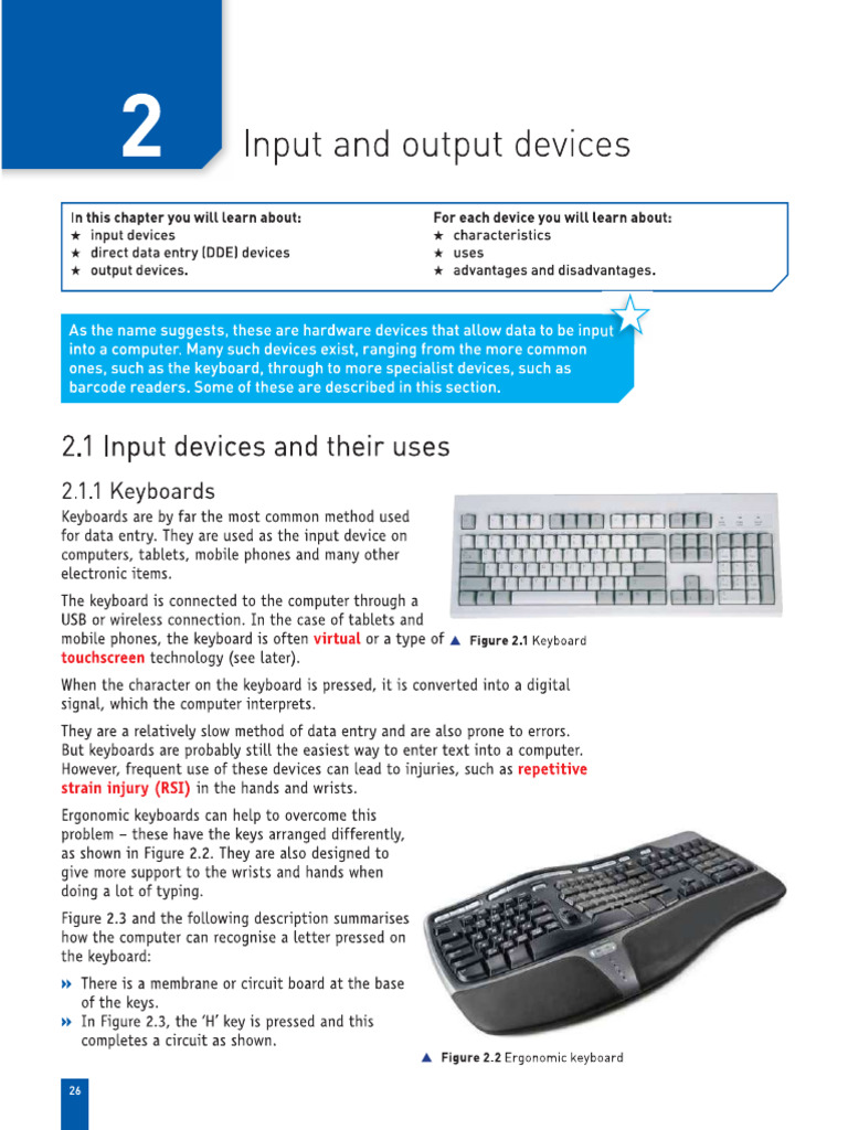 Ch2 Input Output Devices Book Chapter | PDF