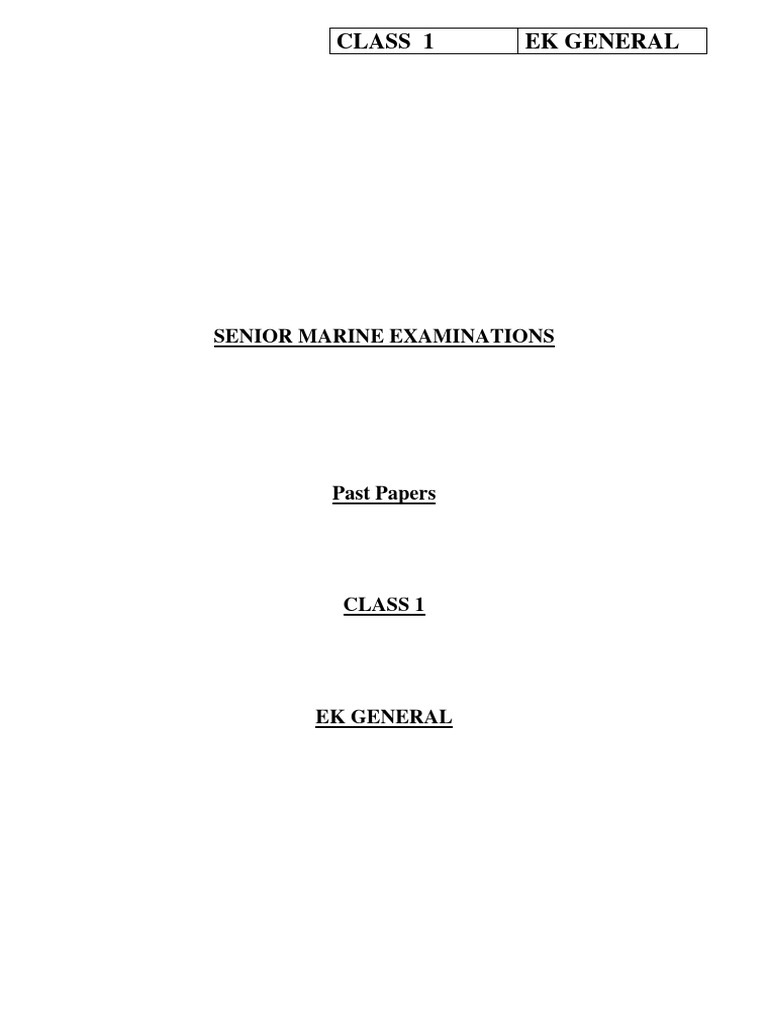 Chief Eng III 2 EK GENERAL Past Papers | PDF