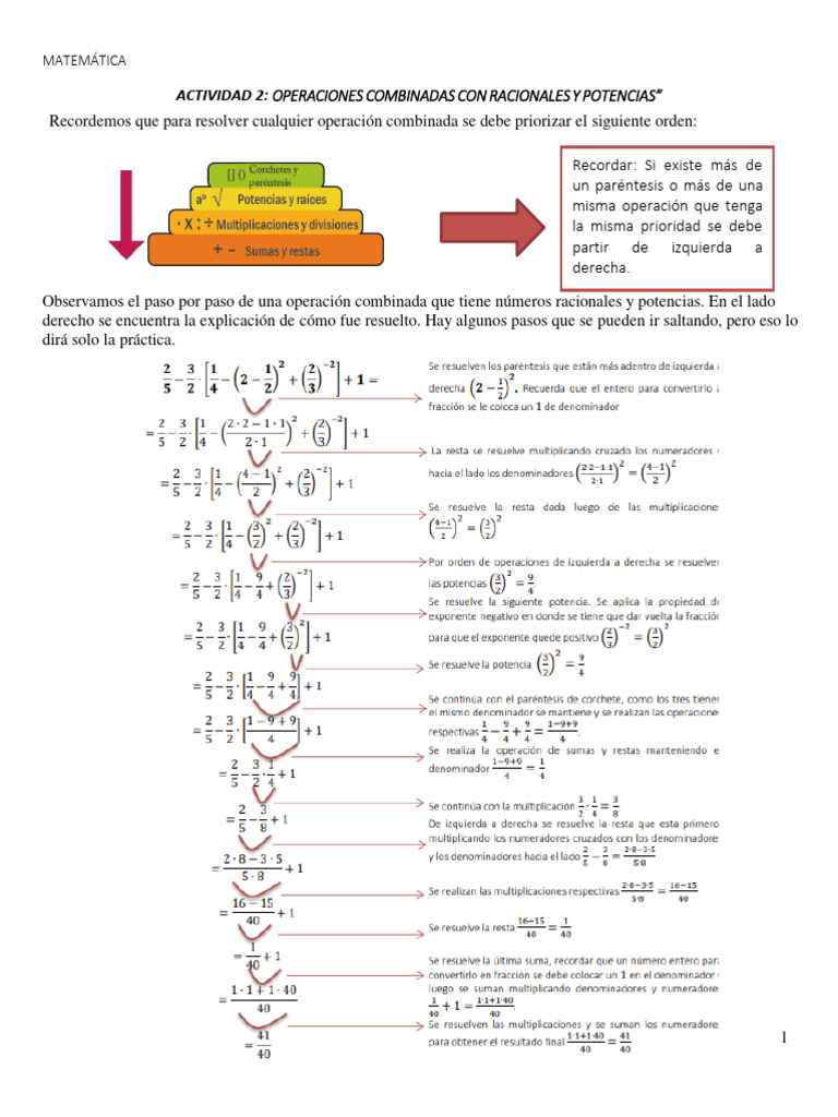 Actividad 2 Operaciones Con Potencia y Q.. | PDF | Matemáticas