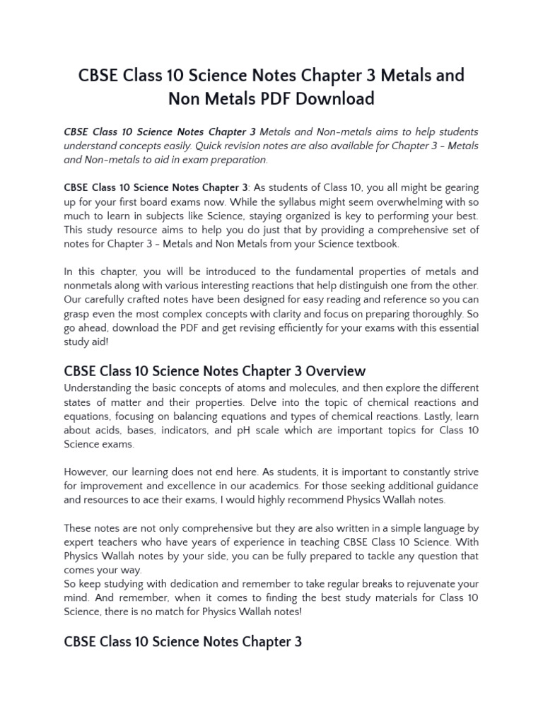 CBSE-Class-10-Science-Notes-Chapter-3-Metals-and-Non-Metals-PDF ...
