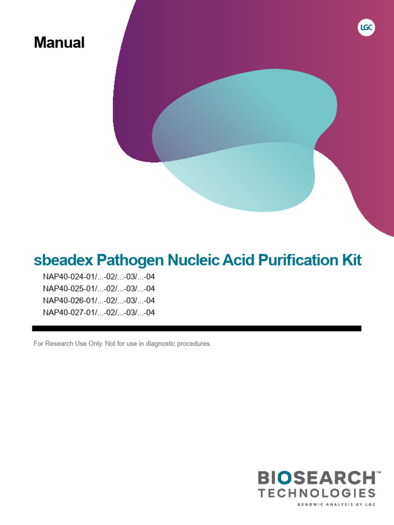 Manual - Sbeadex Pathogen Nucleic Acid Purification Kit | PDF | Protein ...