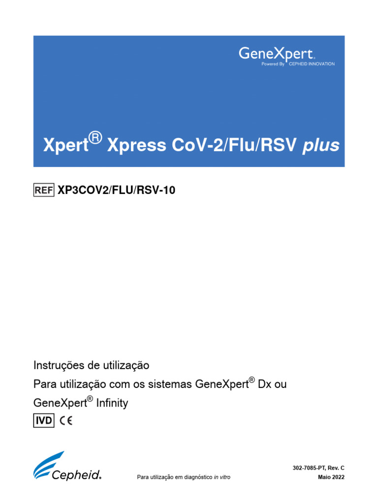 Xpert Xpress CoV-2 FLU RSV Plus CE-IVD IFU PORTUGUESE 302-7085-PT Rev. C | PDF | Gripe | Resfriado