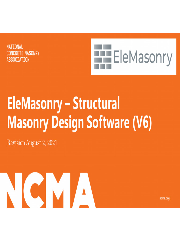 EleMasonry Overview Rev Aug 2 2021 | PDF | Menu (Computing) | Wall