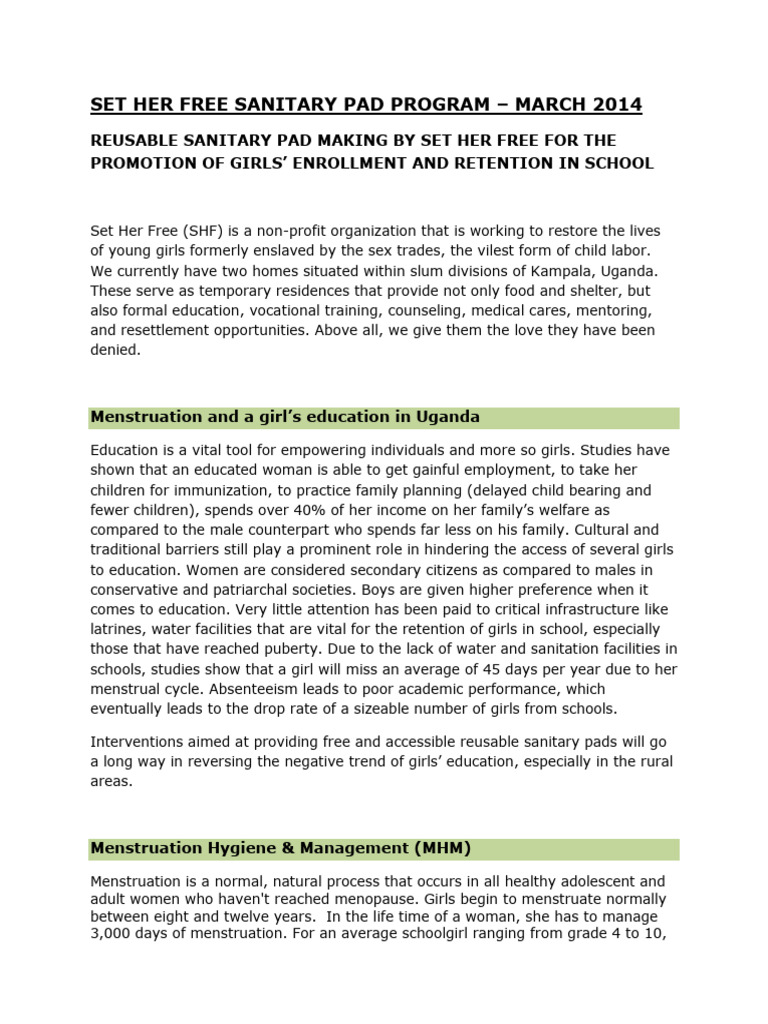 Set Her Free Project | PDF | Public Health