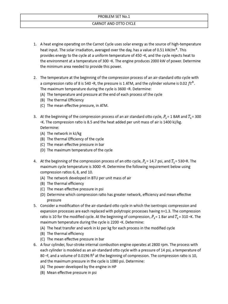Problem Set No.2 | PDF | Rotating Machines | Thermodynamics