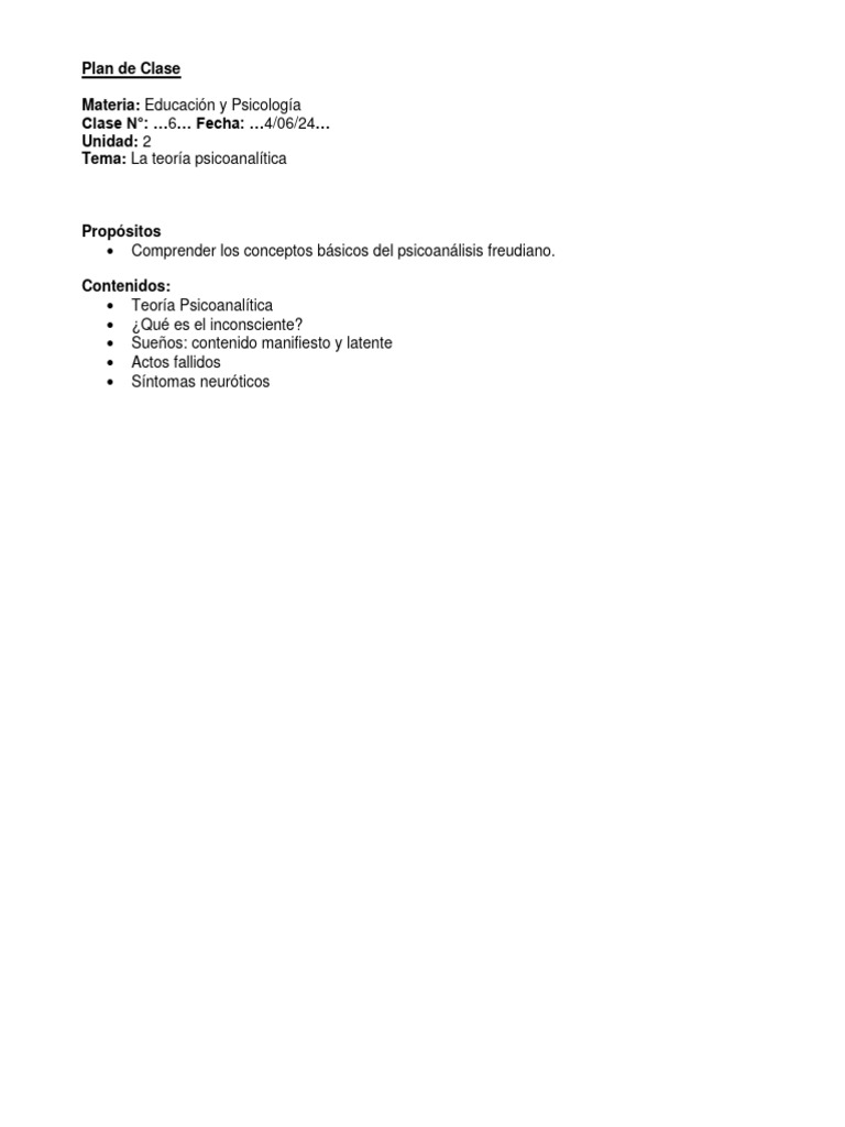 Clase INTRO PSICOANALISIS | PDF | Psicoanálisis | Mente inconsciente