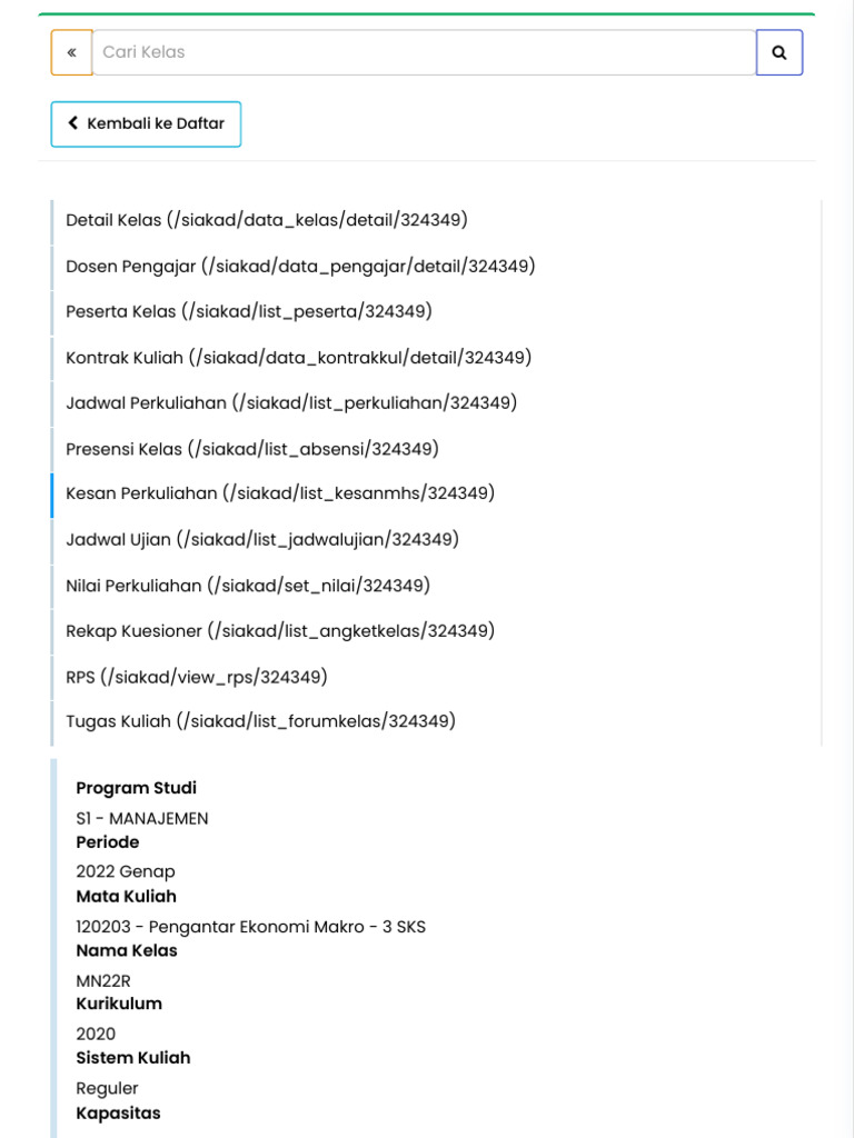 Realisasi Perkuliahan MN22R PE Makro | PDF