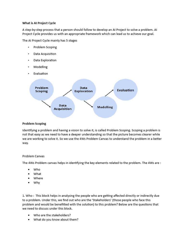 Ai Project Cycle Ppt Notes Pdf Artificial Neural Network Machine Learning