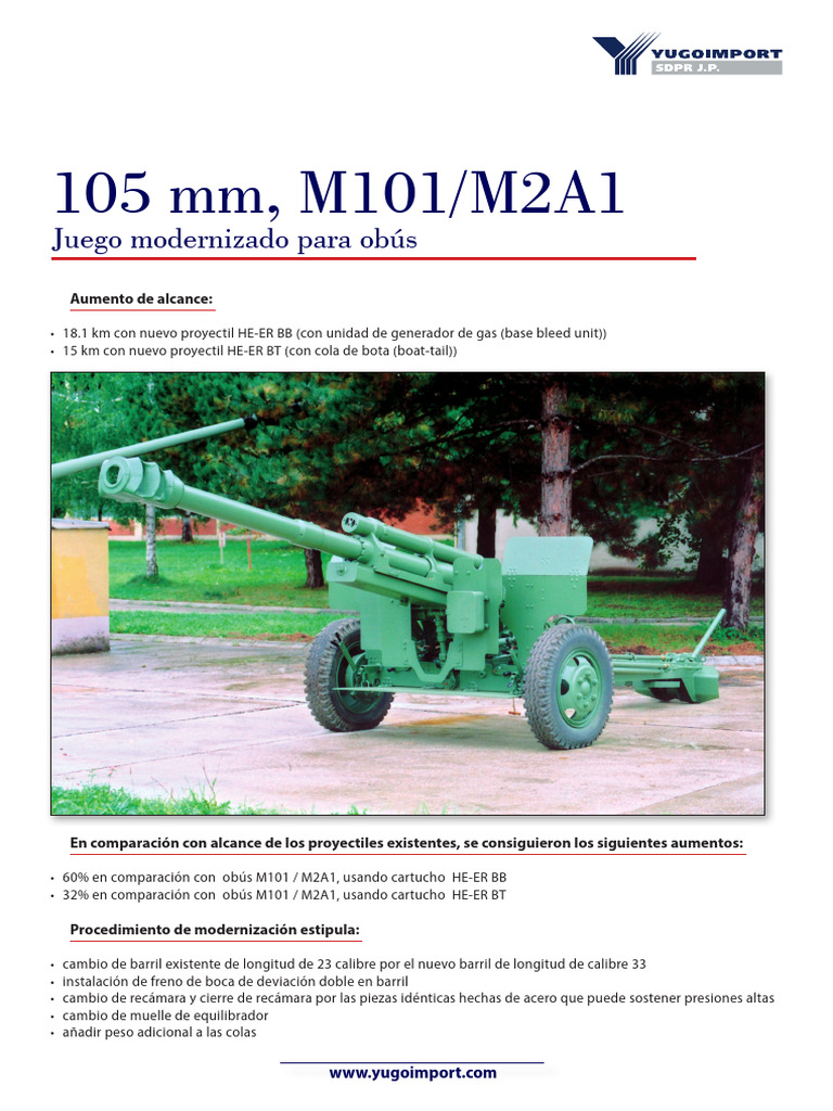 105mm M101-M2A1 Spa. | PDF | Obús | Balística