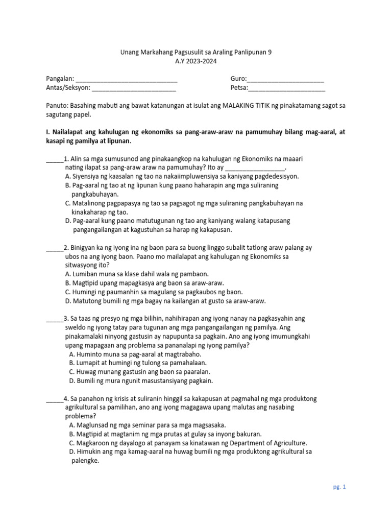 Major in Social Studies Group - Multiple Choice - CTP 104 | PDF