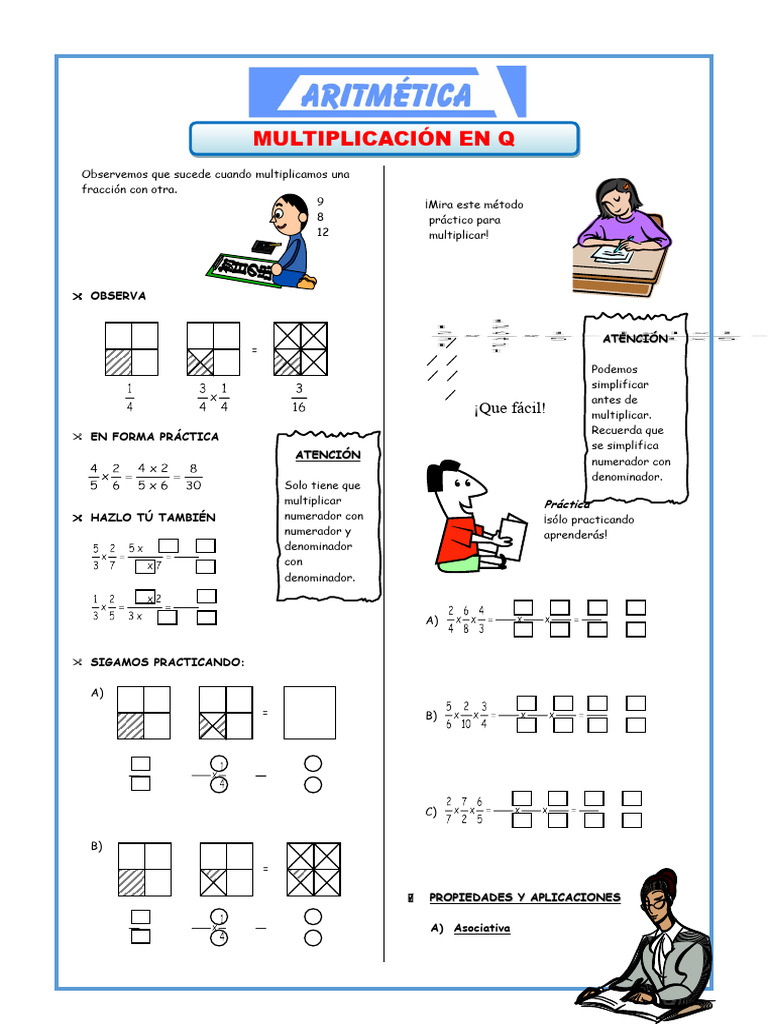 ANEXOS Multiplicación de Fracciones | PDF | Multiplicación | Matemáticas