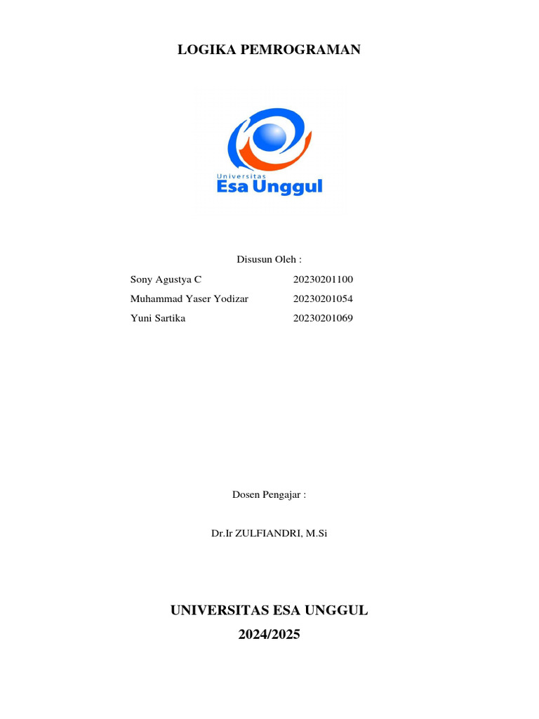 Logika Pemrograman Tugas Sesi - 9 PDF | PDF