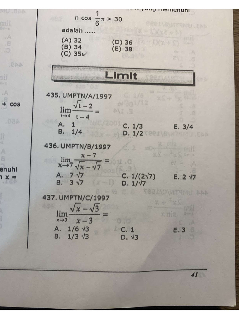 Soal Latihan Limit | PDF