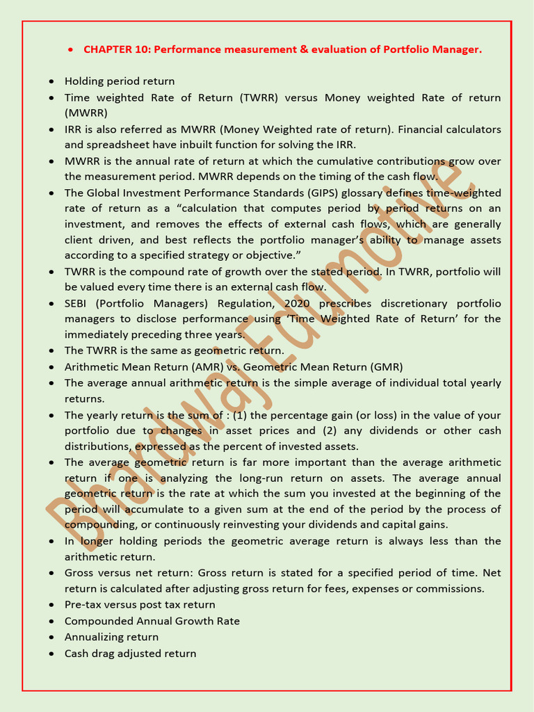 PMS - Bullet Point - PMS - 10-12 | PDF | Beta (Finance) | Financial Risk
