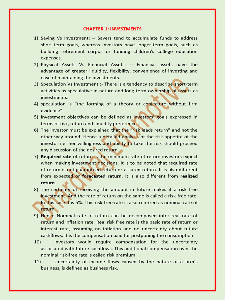 PMS - Bullet Point - PMS 1 - 3 | PDF | Financial Risk | Securities (Finance)
