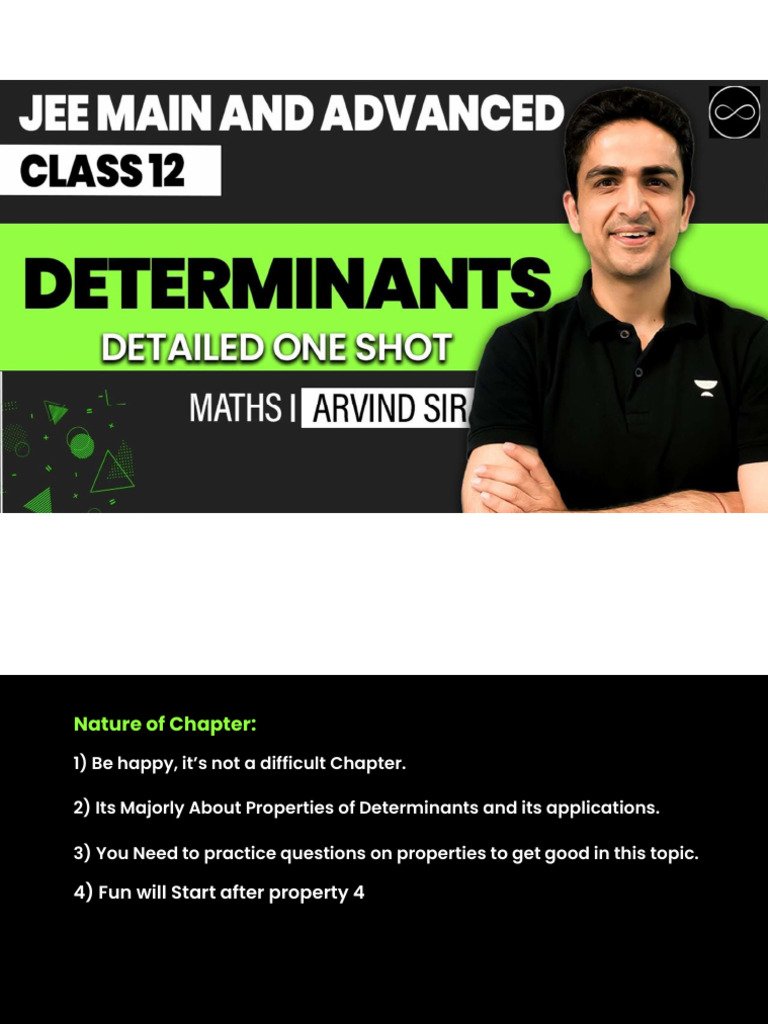Determinants One Shot Class 12 | PDF | Determinant | System Of Linear ...