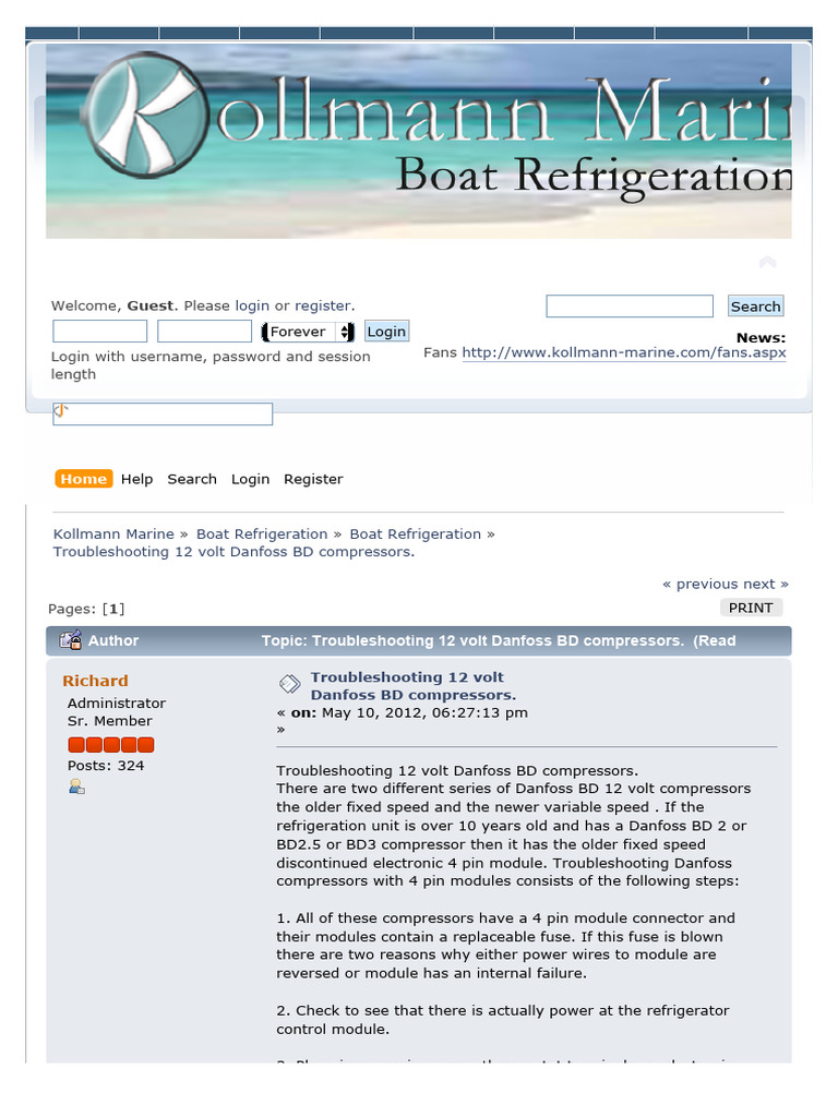 Troubleshooting 12 Volt Danfoss BD Compressors | PDF | Refrigerator ...