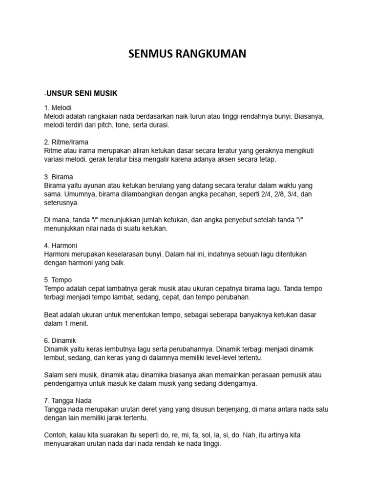 Senmus Rangkuman | PDF