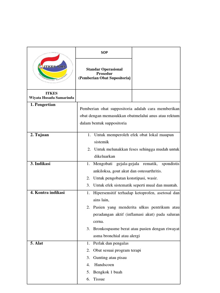 Laporan Pemberian Obat Supositoria Imu | PDF | Kesehatan Holistik