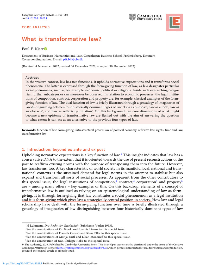 What Is Transformative Law | PDF | Governance | Thought