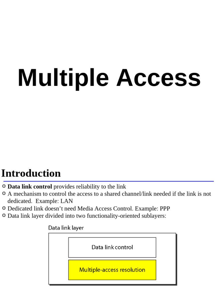 Understanding Multiple Access Protocols | PDF | Channel Access Method ...