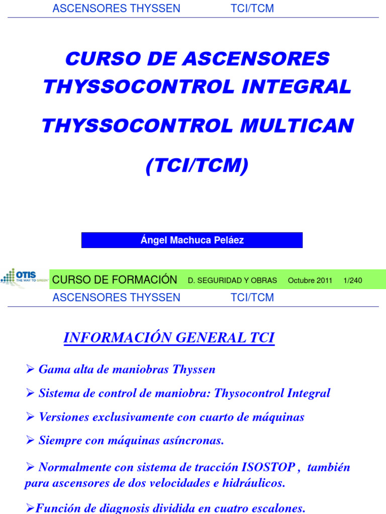 Thyssen Curso Tci-tcm | PDF | Ascensor | Diodo emisor de luz