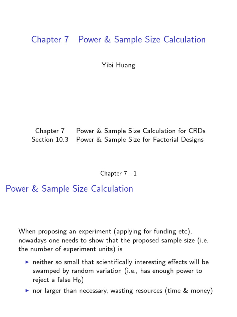 Power | PDF | Type I And Type Ii Errors | Sample Size Determination